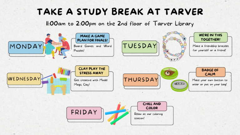 Tarver Library Exam Week Events 2024 – Mercer University Libraries